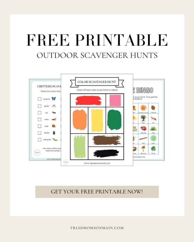 Outdoor Scavenger Hunt Ideas with Free Printables for Kids | Triad Moms ...